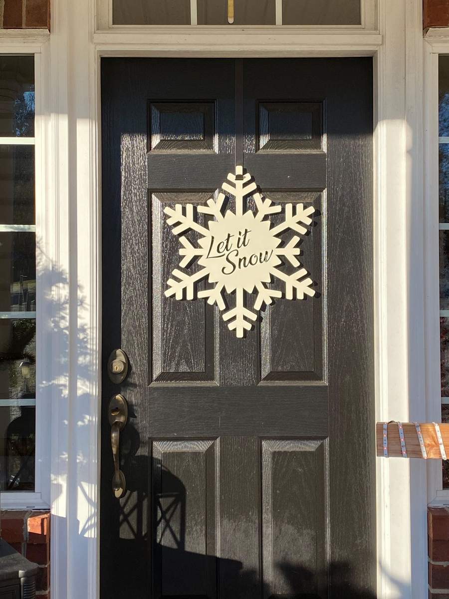 Let It Snow Snowflake Monogram Sign, Cut Metal Sign, Metal Wall Art ...