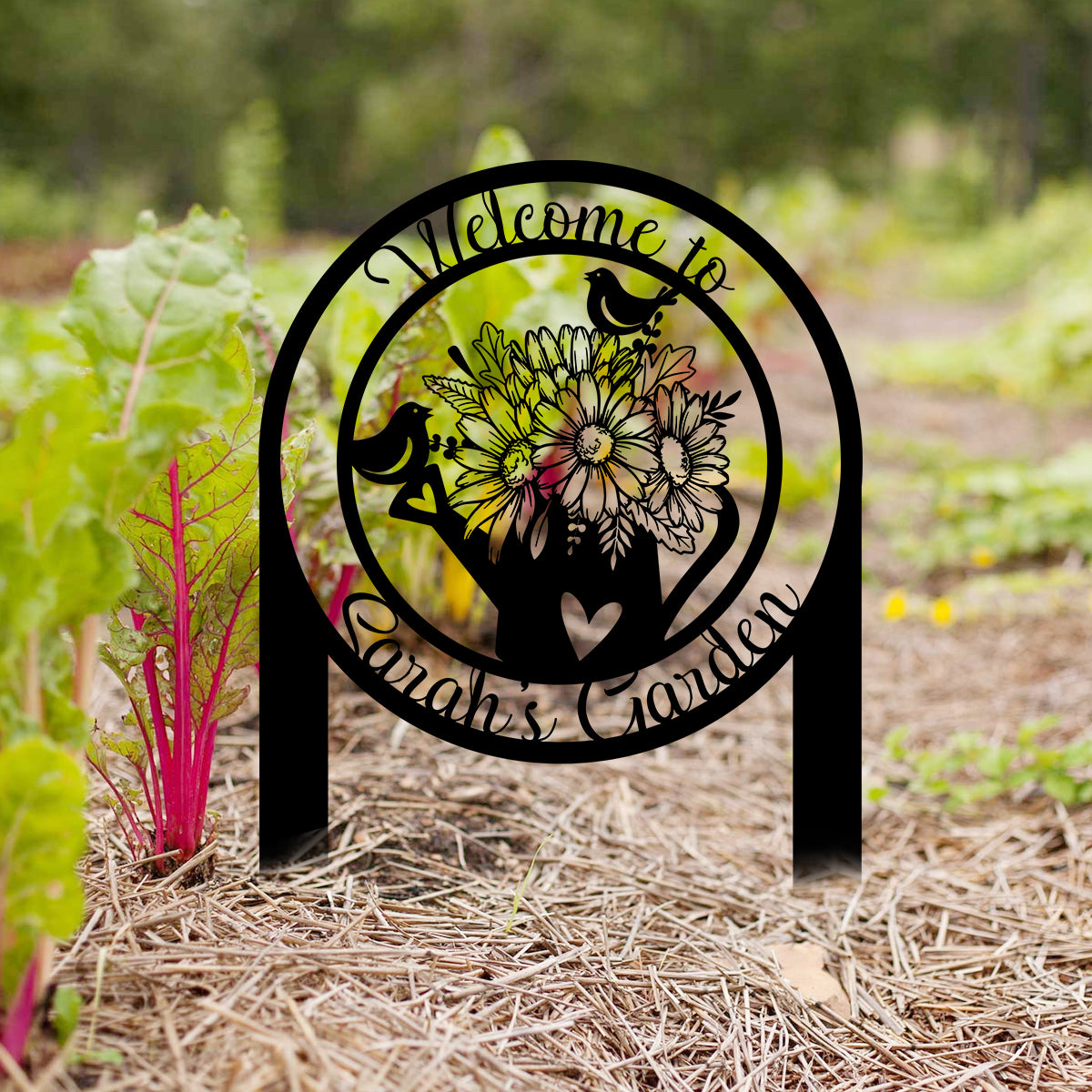 Personalized Metal Garden Sign, Custom Outdoor Garden Stake, Garden ...