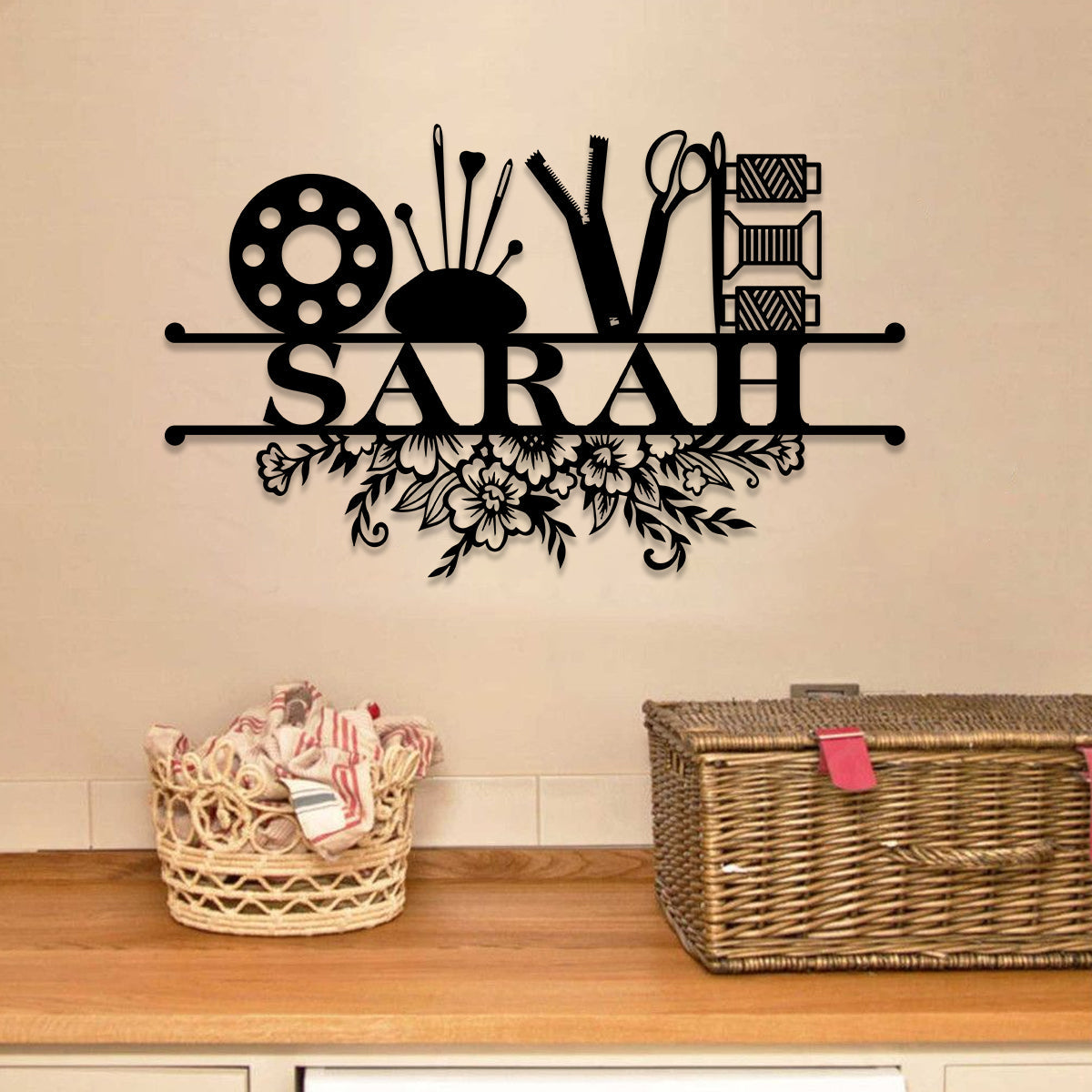 Personalized Sewing Metal Sign, Custom Sewing Room Metal Art, Wall ...