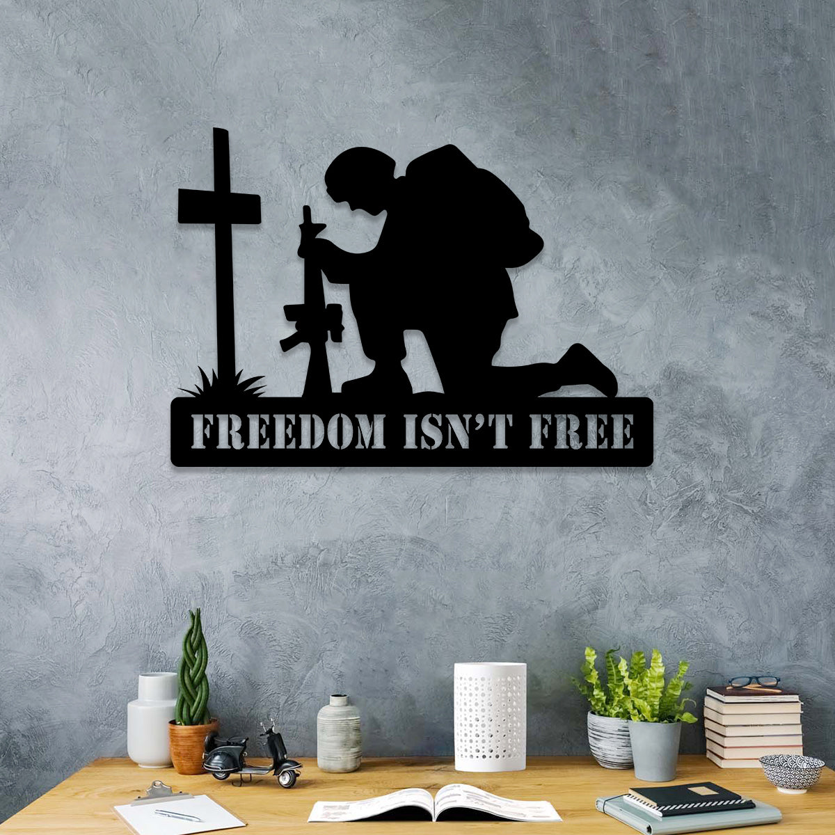 Personalized Freedom Isn't Free Veteran Metal Sign | Nalaprint