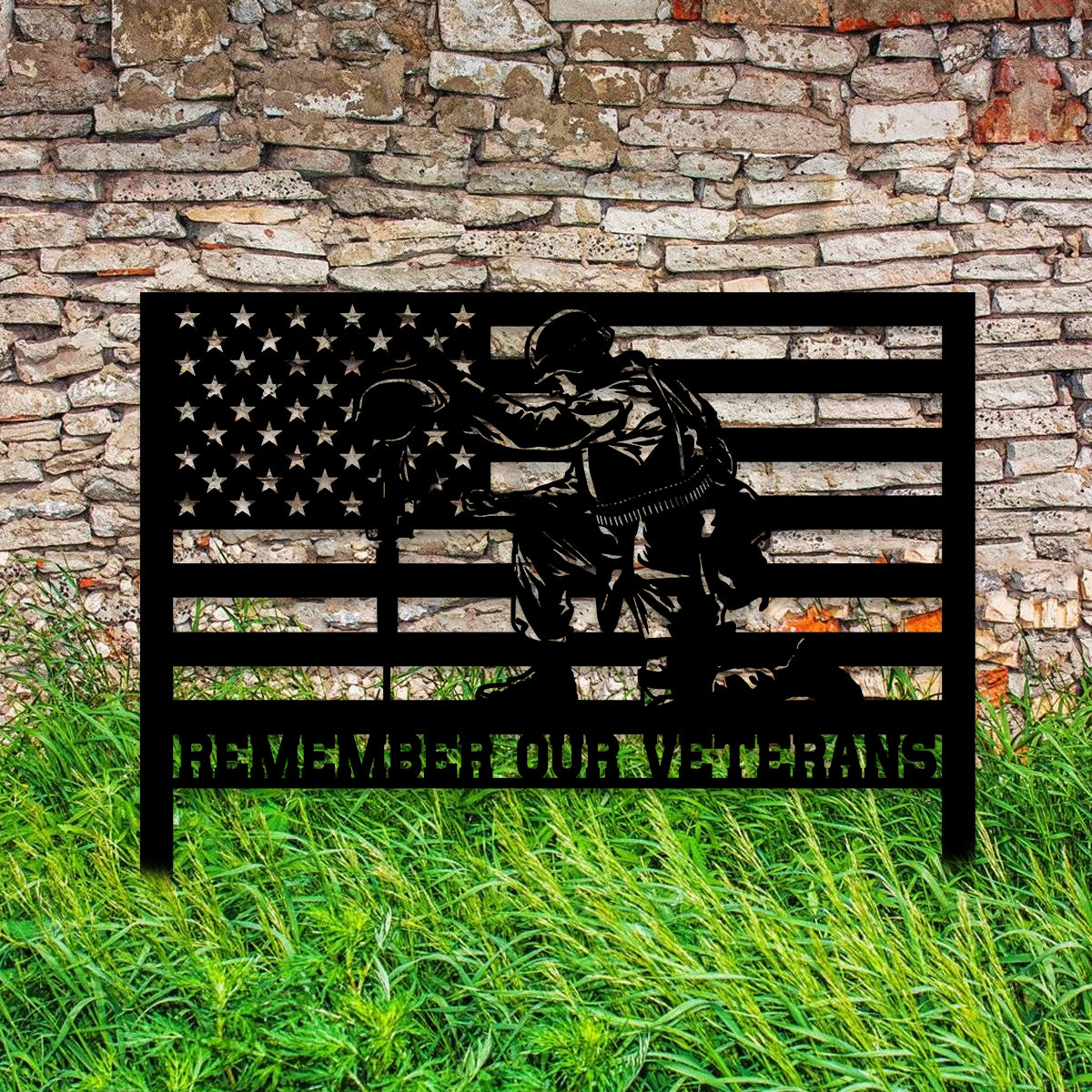 Personalized Remember Our Veteran Metal Sign, Veterans Day Gift For ...