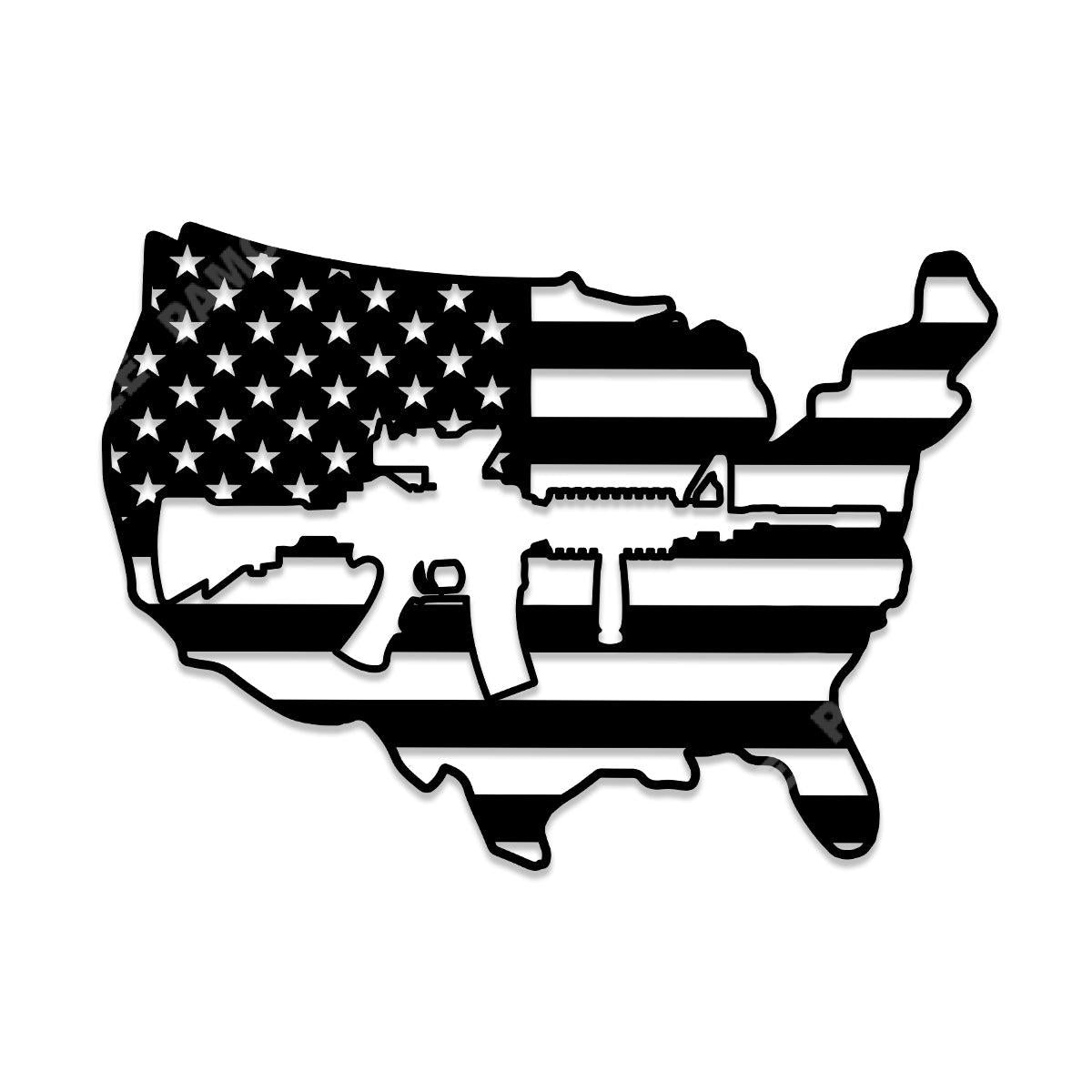Ar-15 Gun American Flag Veteran Metal Sign | Nalaprint