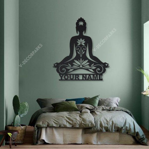 Namaste Yoga Personalized Metal Wall Decor, Cut Metal Sign, Metal Wall ...