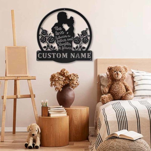 Father And Daughter Personalized Monogram Metal Wall Decor, Cut Metal ...
