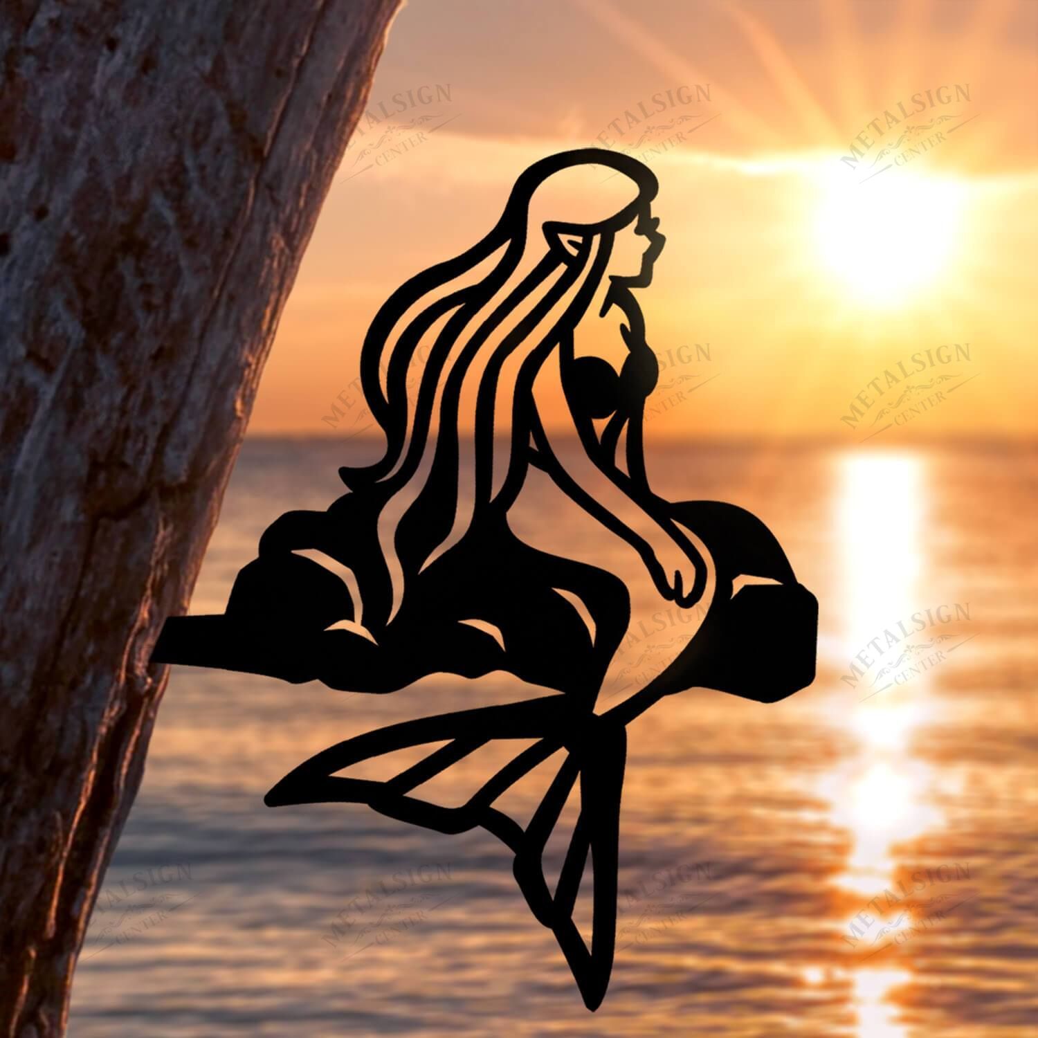 Mermaid Mythical Creatures Metal Art, Garden Signs, Cut Metal Sign ...