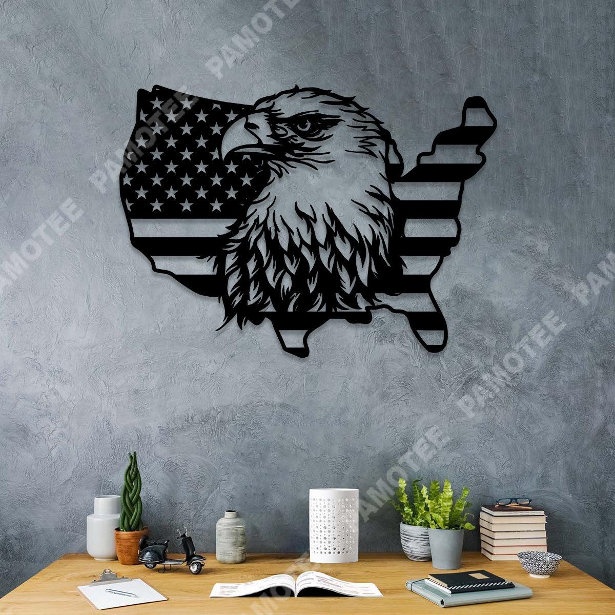 Bald Eagle American Flag Veteran Metal Sign, Veterans Day Gift For ...