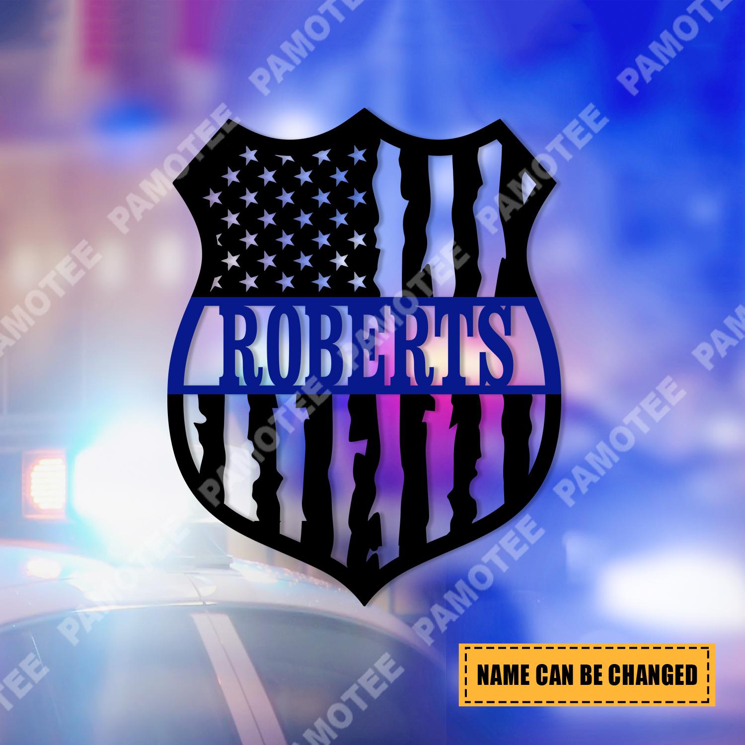 Personalized Police Officer Badge Metal Art, Custom Metal Sign Gift For ...