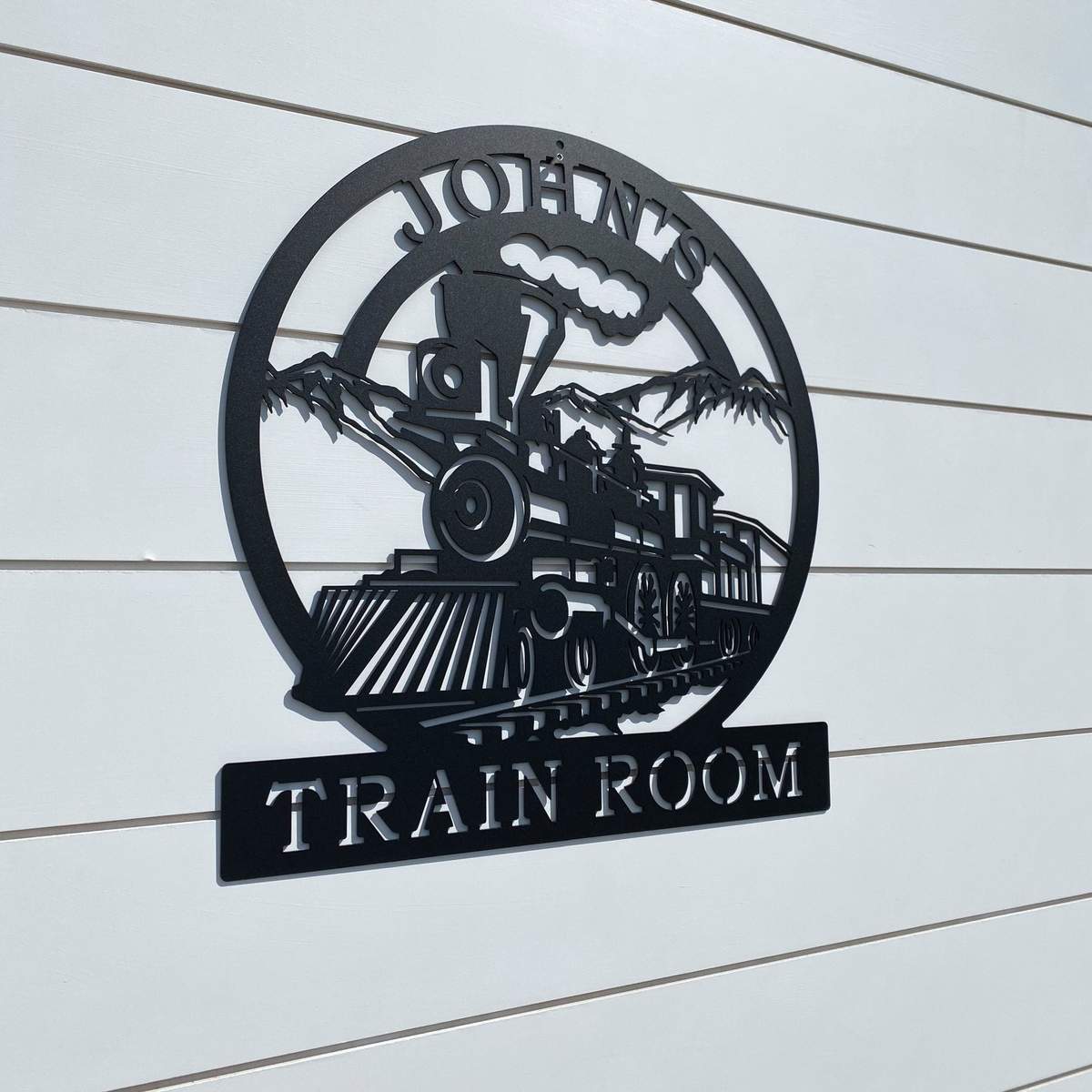 Train Name Plaque, Cut Metal Sign, Metal Wall Art, Metal House Sign ...