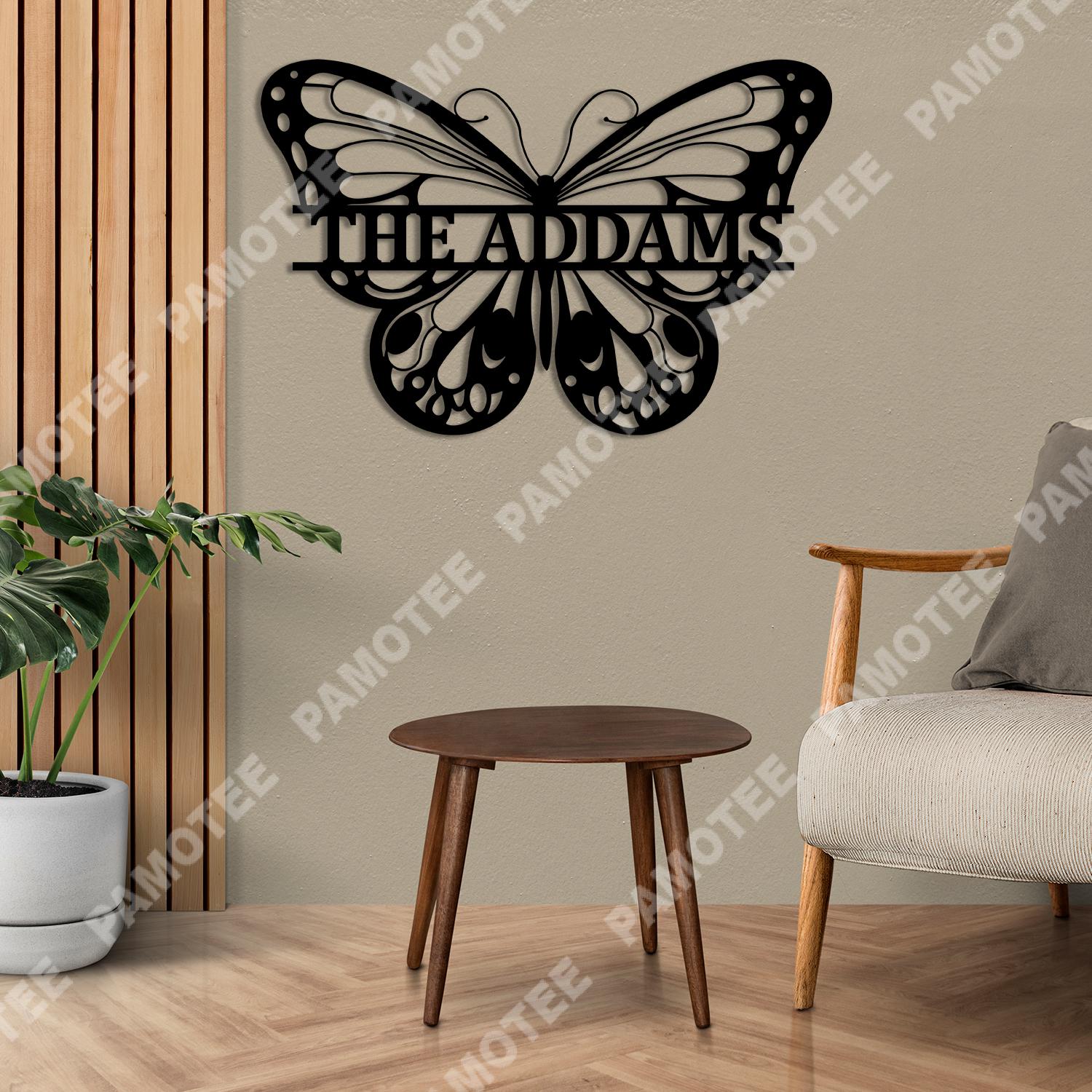 Personalized Your Name Butterfly Metal Sign, Garden Decor | Nalaprint