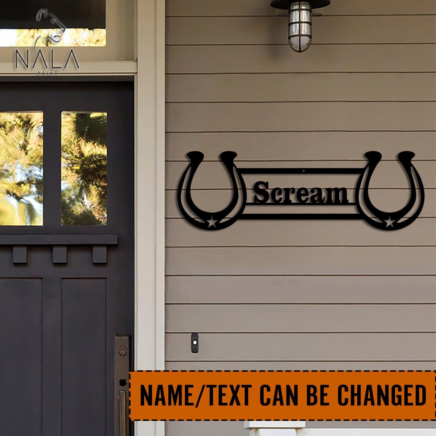 Personalized Horseshoes Wall Art, Custom Metal Sign, Horse Stable Wall ...