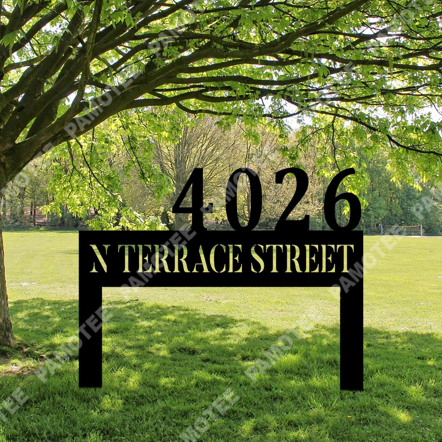 Personalized Home Address Metal Yard Sign, Front Gate, Entry Road Steel ...