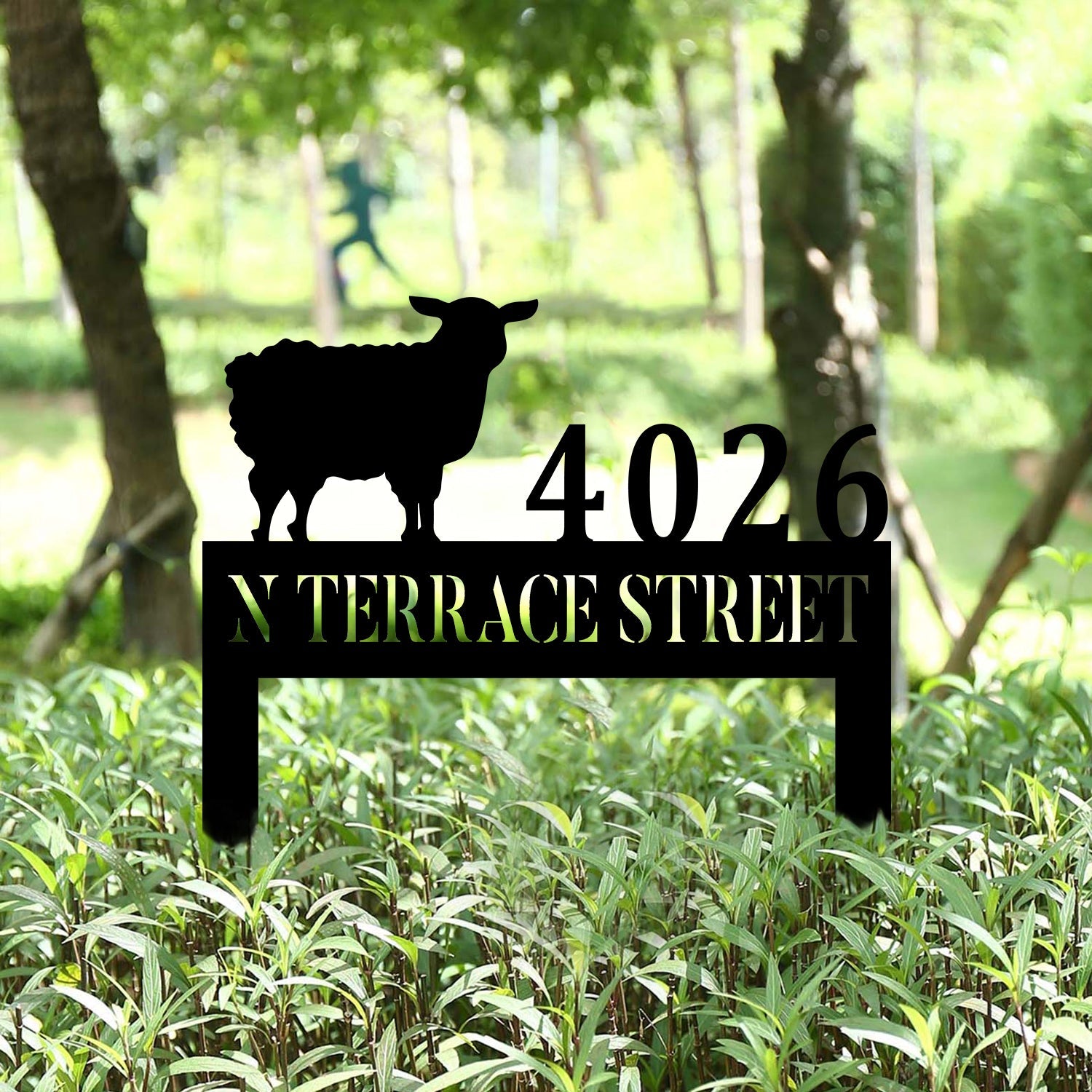 Custom Address Sheep Metal Sign, Front Gate Metal Art, Housewarming ...