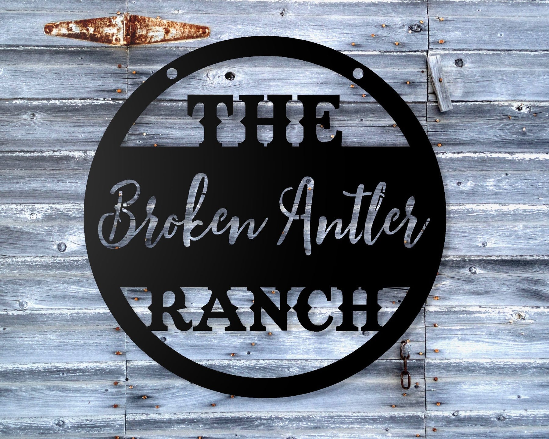 Personalized round Ranch Name Sign, Metal Sign Wall Decor, Metal Sign ...