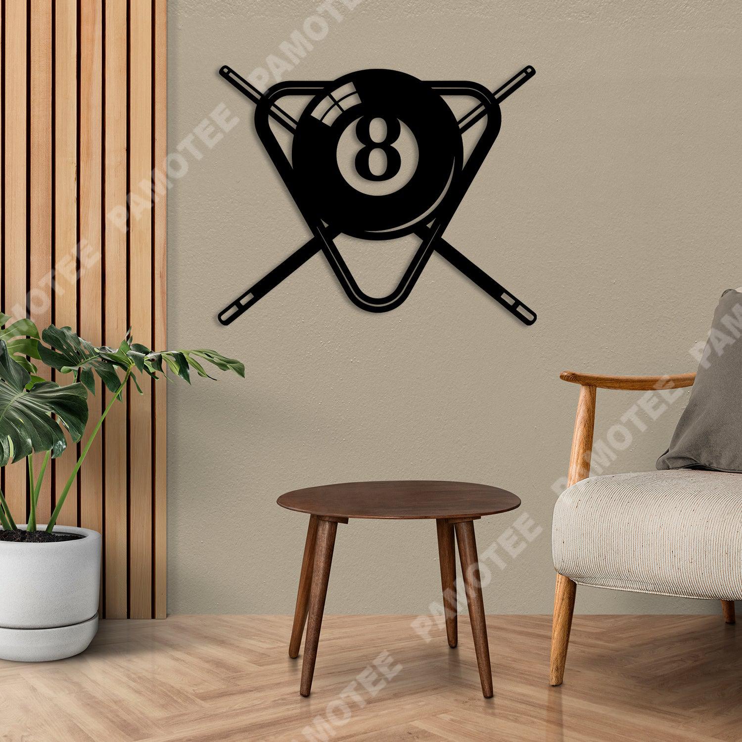 Billards Eight Ball Metal Art, Billards Room Wall Hanging | Nalaprint