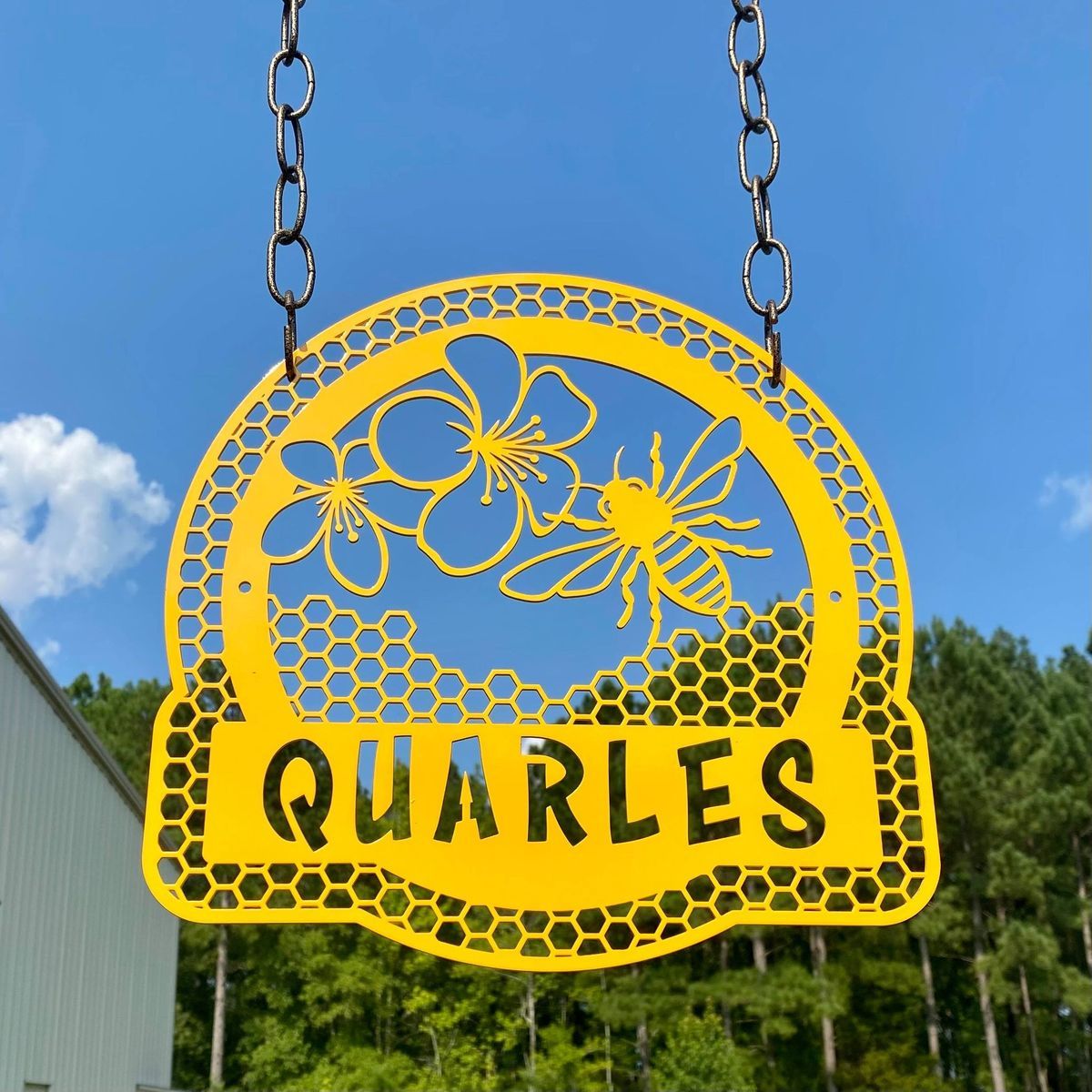 Honey Bee Honey Comb Name Sign, Cut Metal Sign, Metal Wall Art, Metal ...