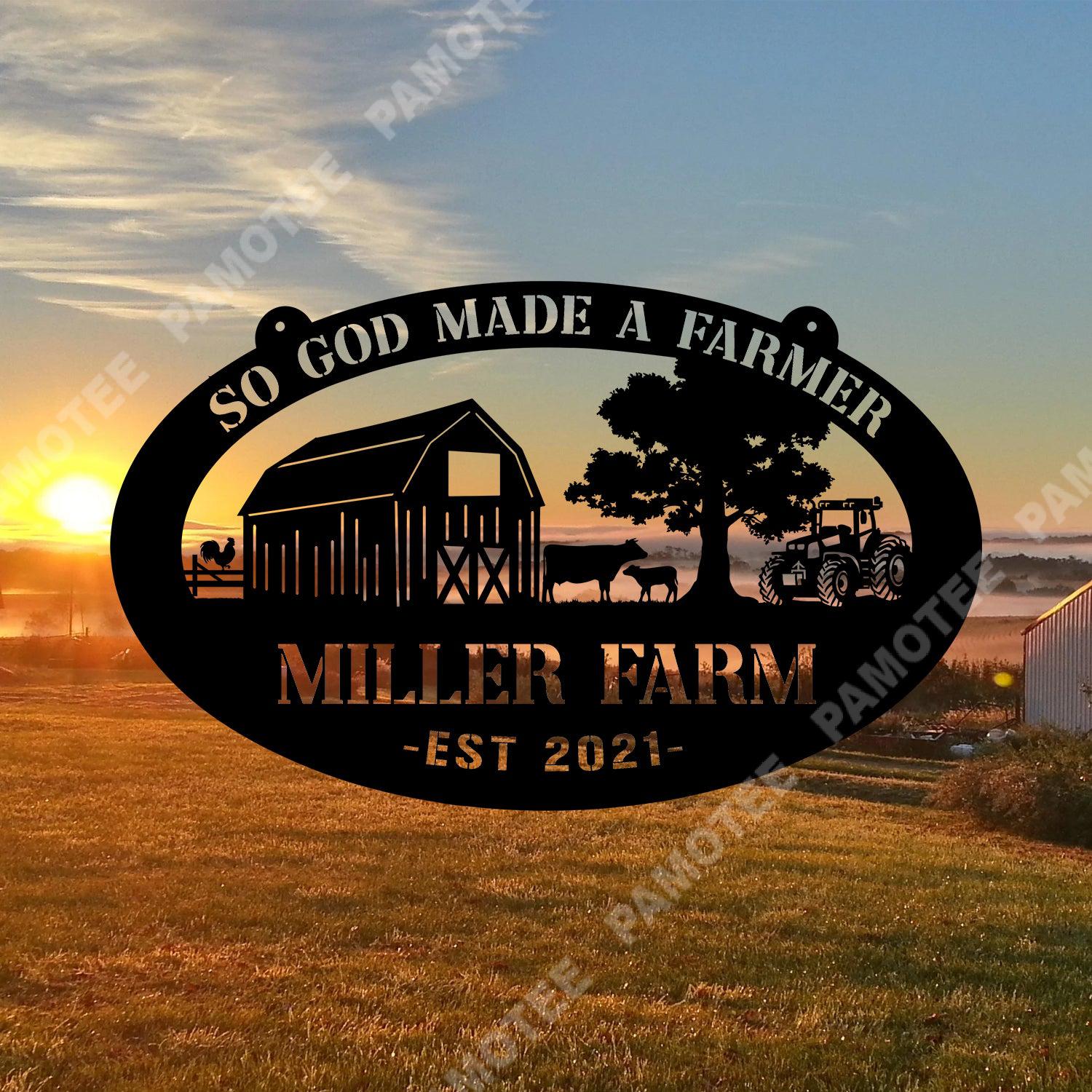 Custom Name And Est Date Cow, Tractor, Rooster Metal Farm Sign, Silo ...