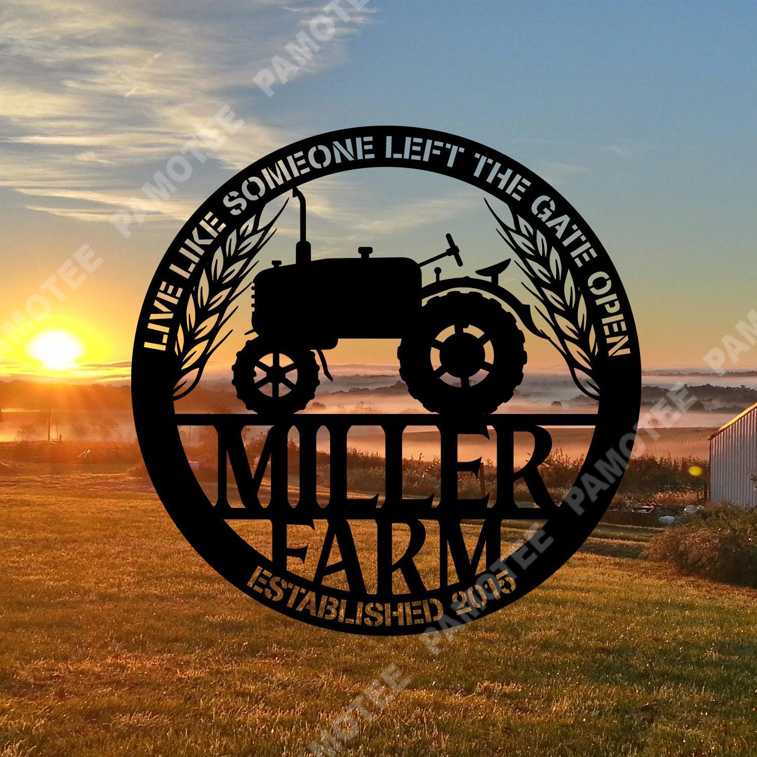 Customized Tractor Metal Sign, Farm Steel Front Gate Art | Nalaprint