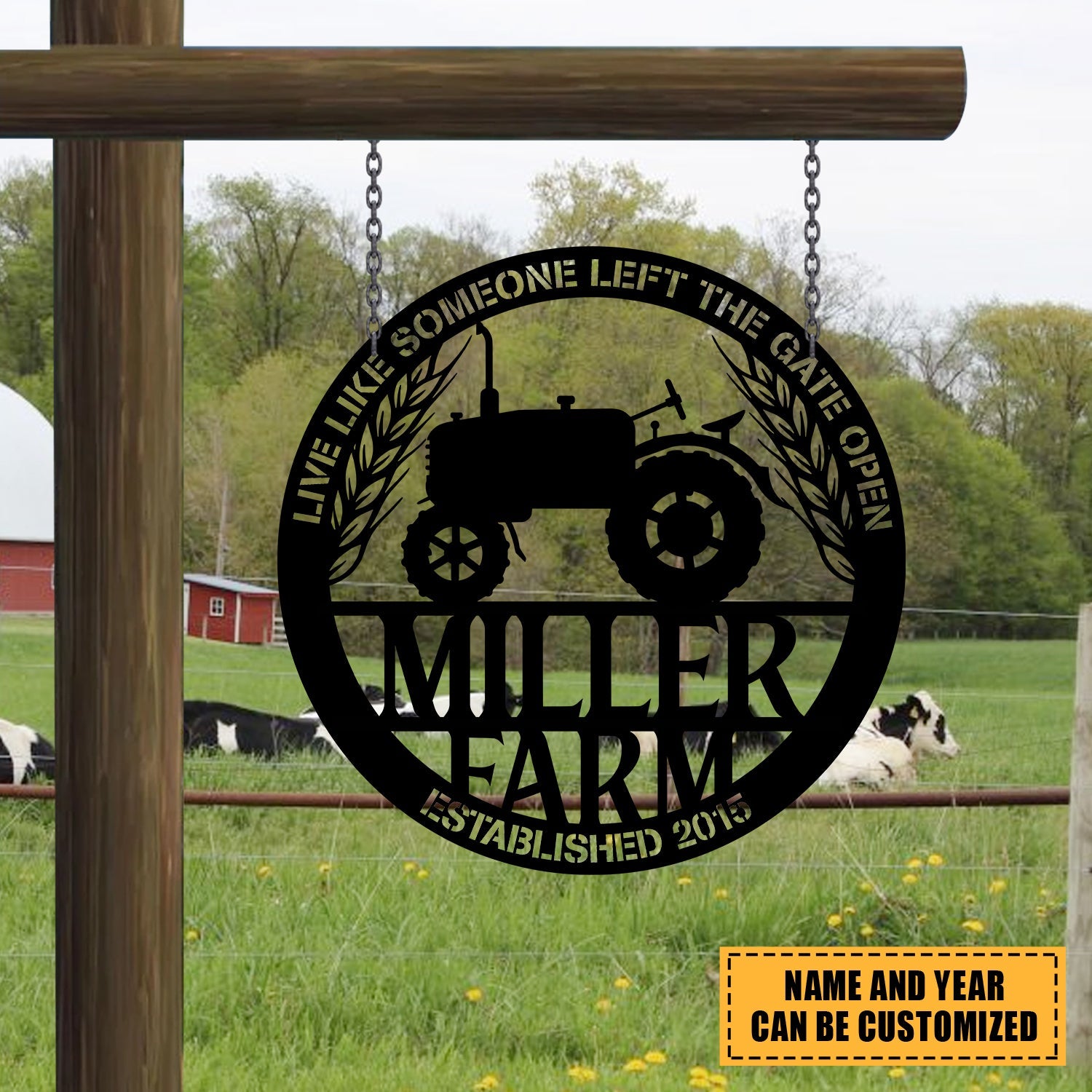 Customized Tractor Metal Sign, Farm Steel Front Gate Art | Nalaprint