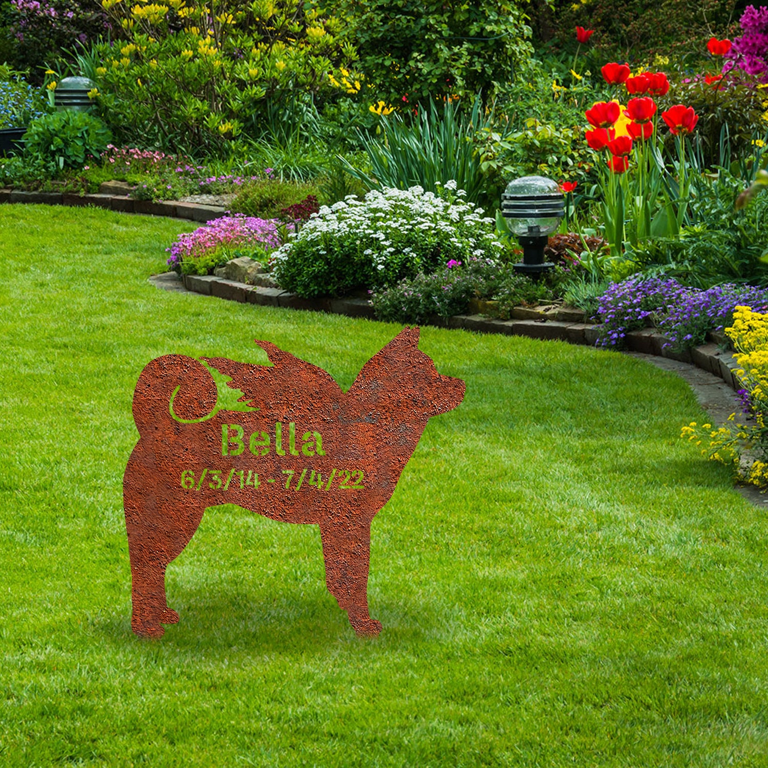 Customized Memorial Shiba Inu Dog Rustic Metal Garden Sign, Shiba Inu ...