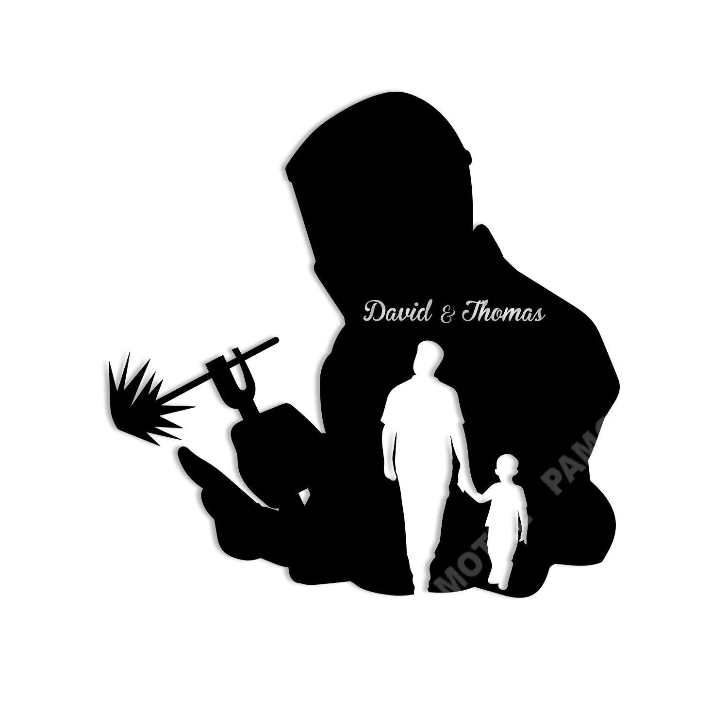 Customized Dad And Welder Son Metal Art, Mechanic Steel Art | Nalaprint