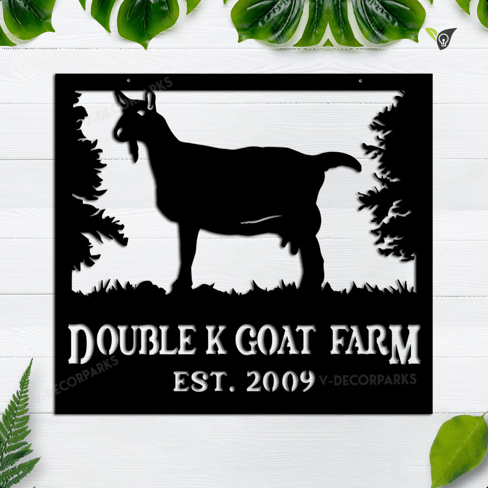 Personalized Welcome Farm Metal Wall Art, Funny Goat Farm Metal Sign ...