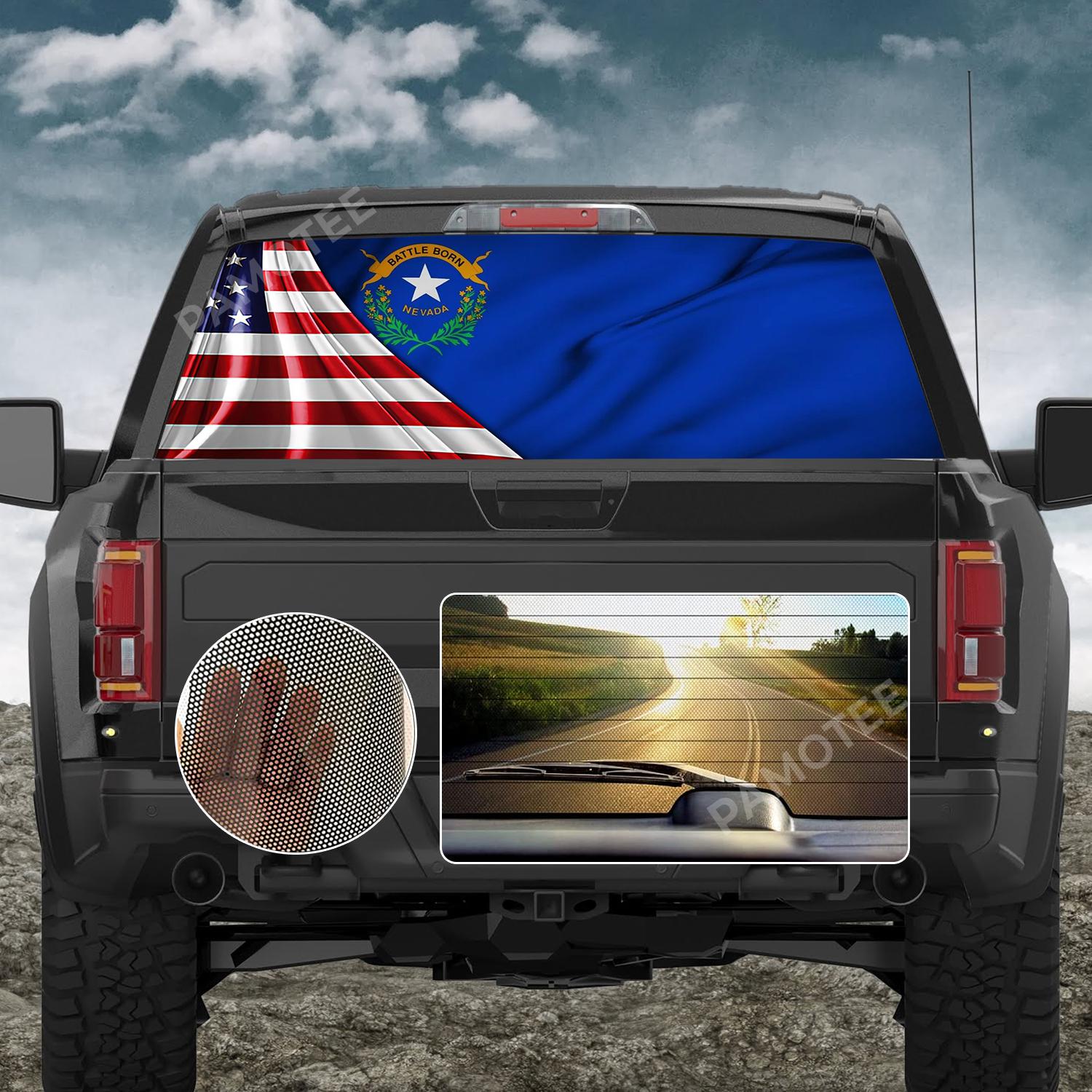 Nevada Battle Born Flag Rear Truck Window Decal, Cutting Sticker ...
