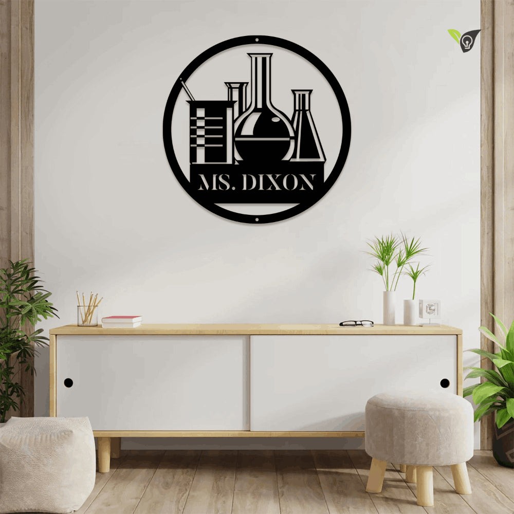 Custom Chemistry Teacher Metal Sign With Colorful Led Light, Chemist ...