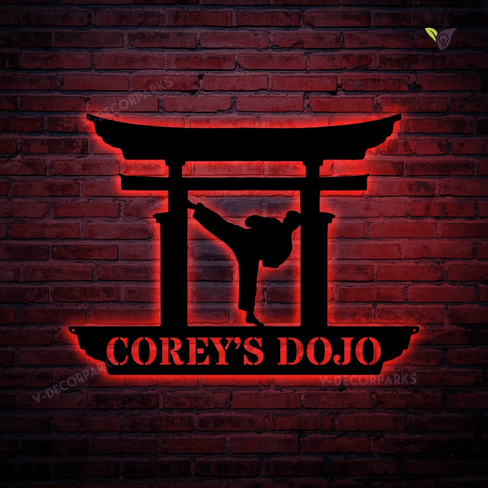 Personalized Karate Monogram Metal Sign With Colorful Led Light, Custom ...