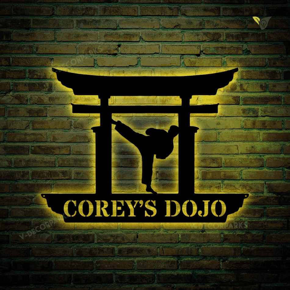 Personalized Karate Monogram Metal Sign With Colorful Led Light, Custom ...