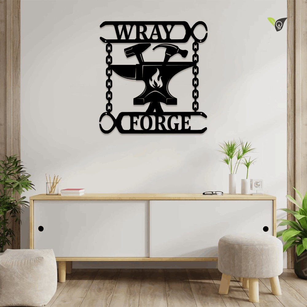 Personalized Name Home Forge Metal Sign With Colorful Led Light, Forge ...