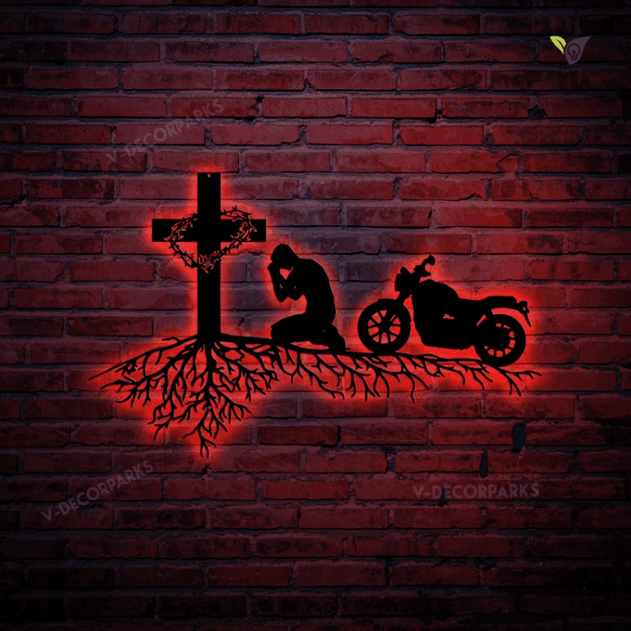 Fallen Bikers Memorial Metal Sign With Colorful Led Light, Biker ...