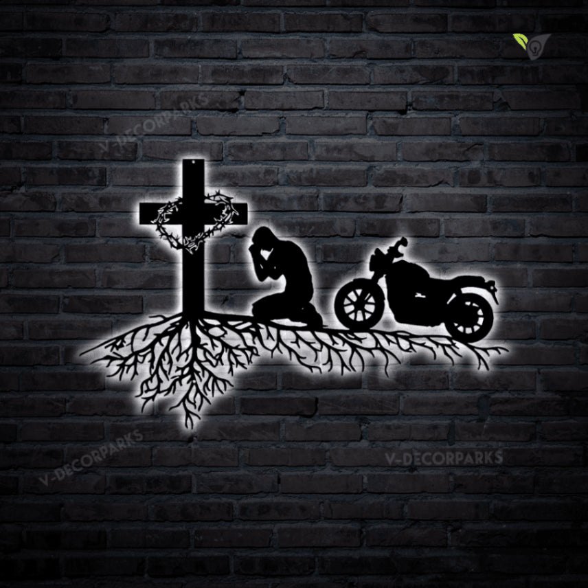 Fallen Bikers Memorial Metal Sign With Colorful Led Light, Biker ...