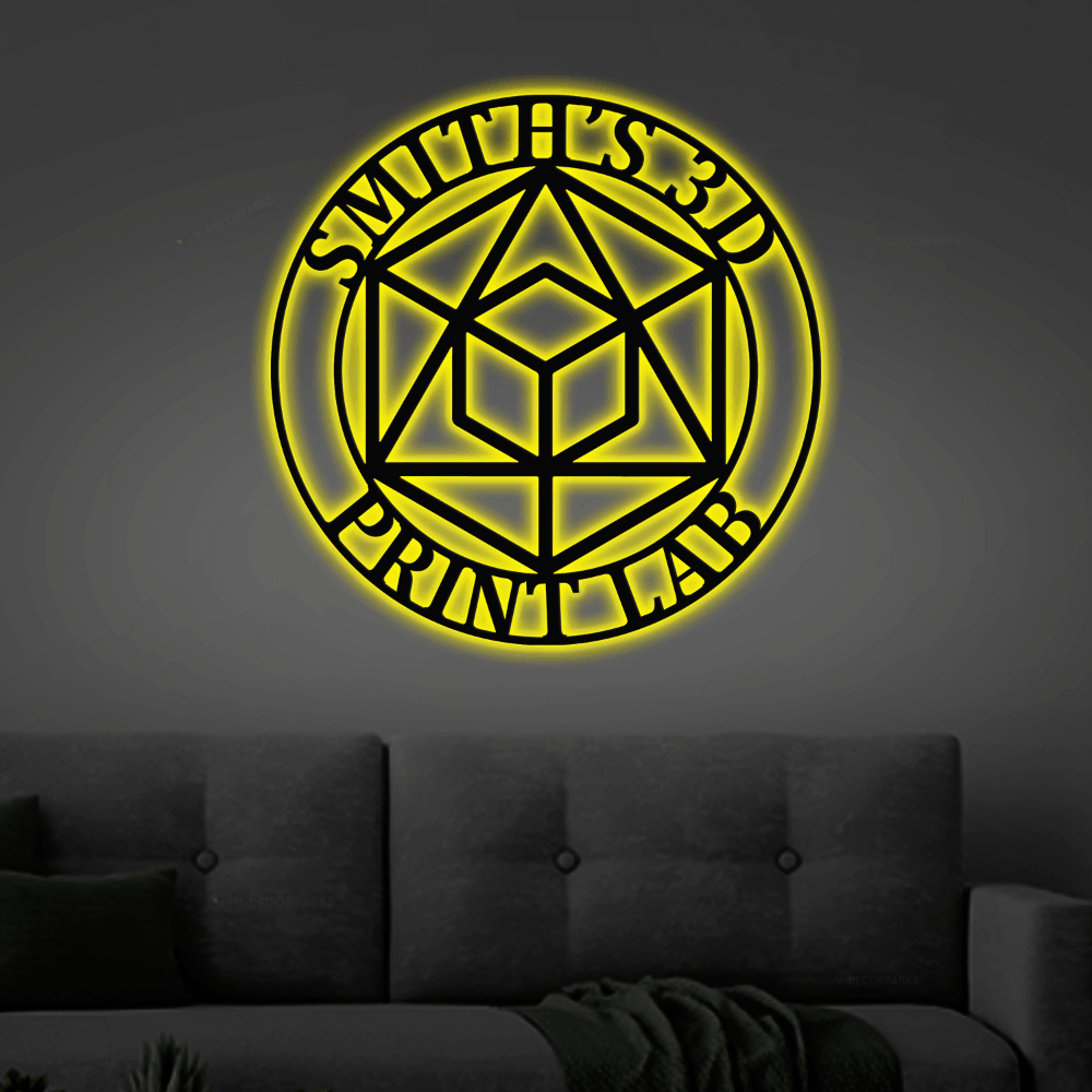 3d Print With Led Lights Sign, Print Lab Sign, 3d Printing Business ...