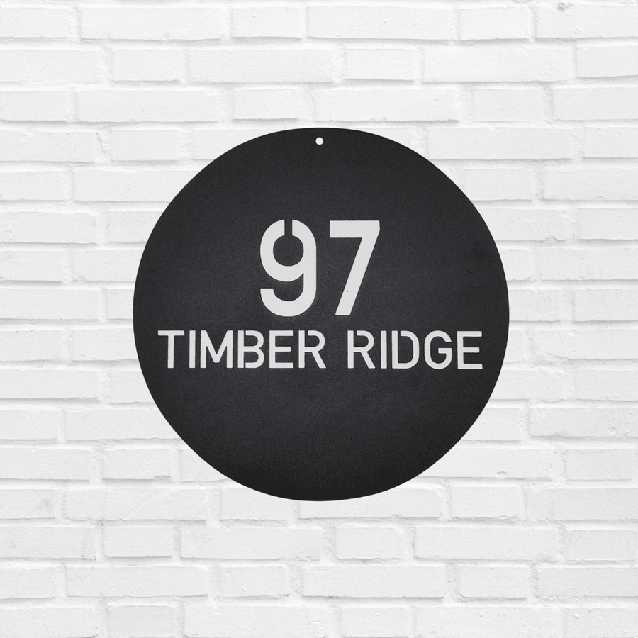 Circle Address Cut Metal Sign, Metal Sign Art Home Decor, Custom Family ...