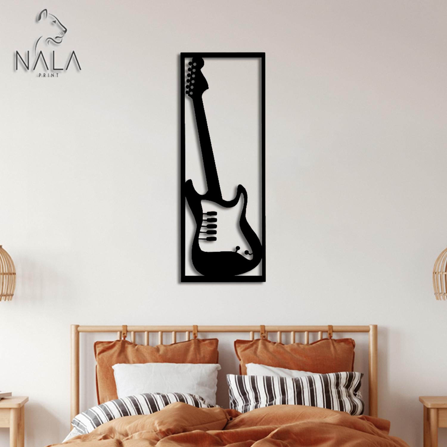 Electric Guitar Metal Sign, Guitar Wall Art Decor, Music Instruments ...