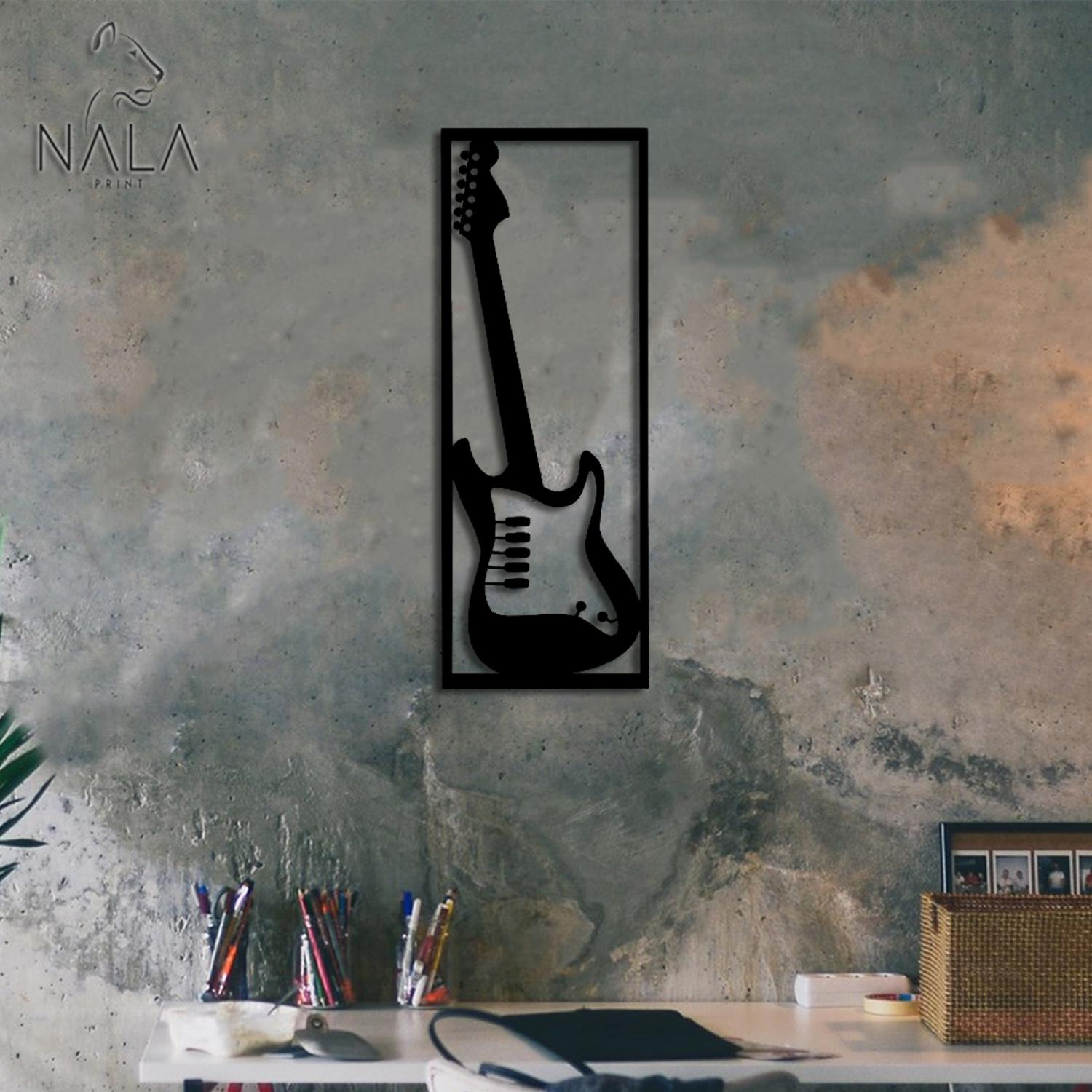 Electric Guitar Metal Sign, Guitar Wall Art Decor, Music Instruments ...