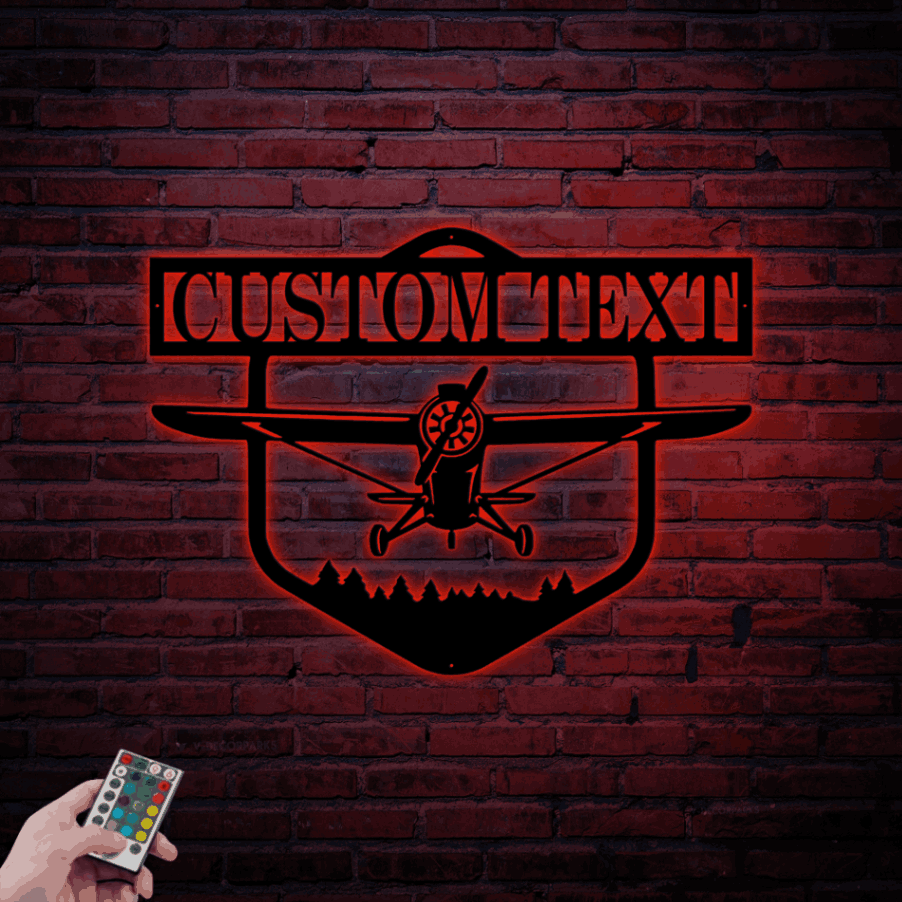 Personalized Airplane Metal Sign With Led Lights ,custom Airplane Metal ...