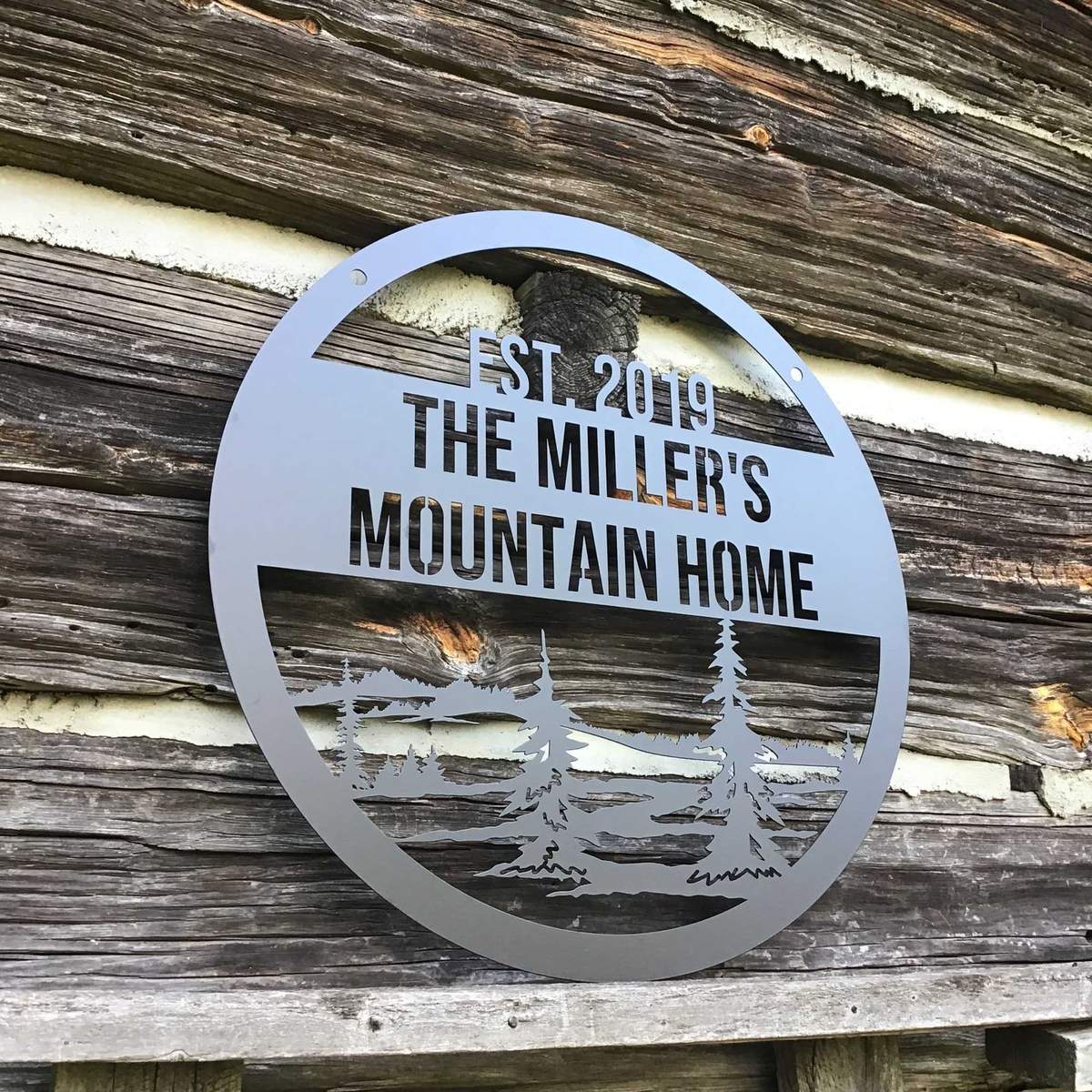 Custom Metal Family Mountain Sign, Cut Metal Sign, Metal Wall Art, Metal House Sign | Nalaprint