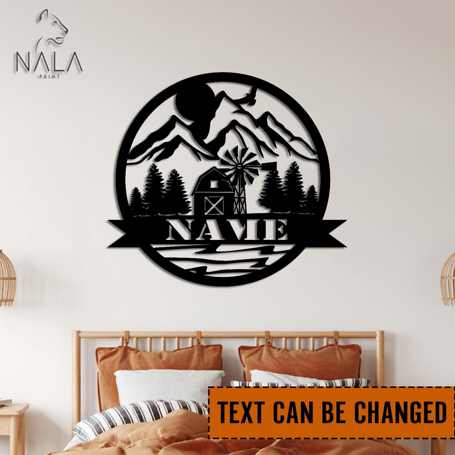 Personalized Farmhouse Outdoor Monogram Wall Decor, Custom Name Metal ...