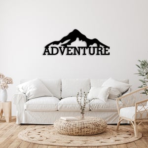 Adventure Mountains Metal Art, Metal Sign Wall Decor, Metal Sign ...