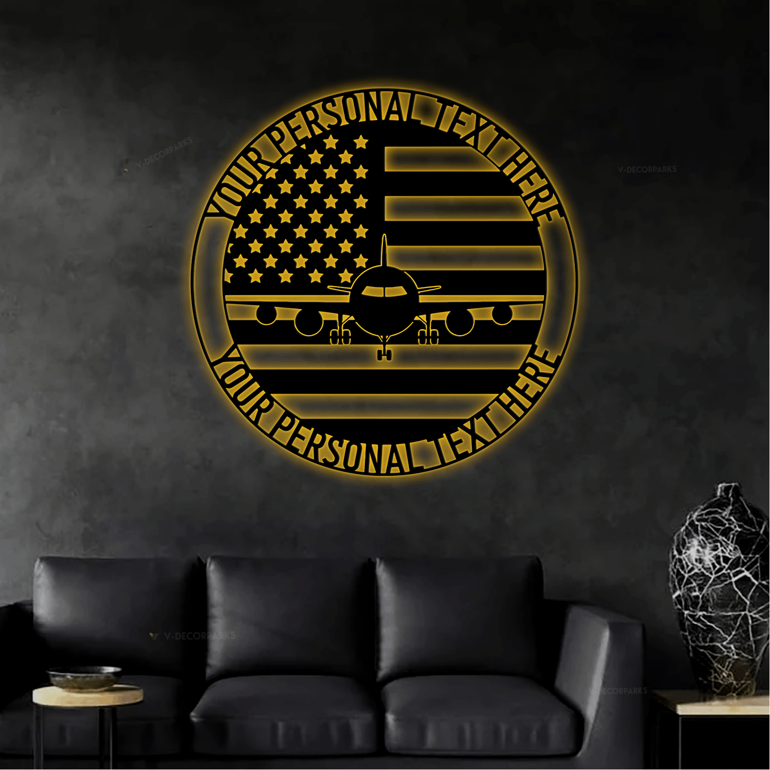 Airplane Boeing 747 Personalized Metal Sign With Led Lights, Custom ...