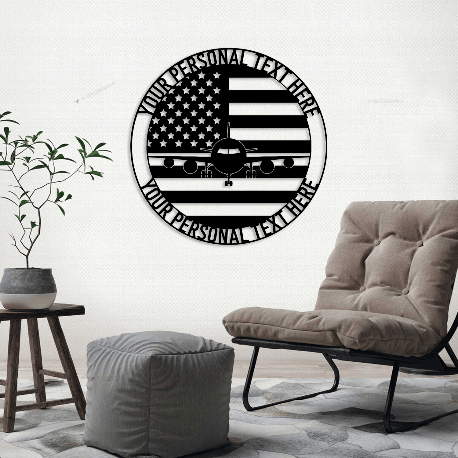 Airplane Boeing 747 Personalized Metal Sign With Led Lights, Custom ...