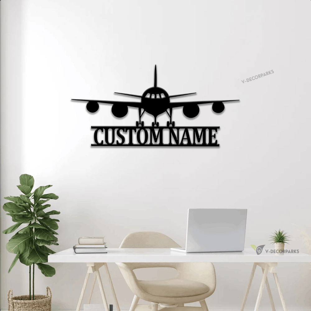 Airplane Metal Sign With Led Lights, Airplane Signs, Aviation Sign ...