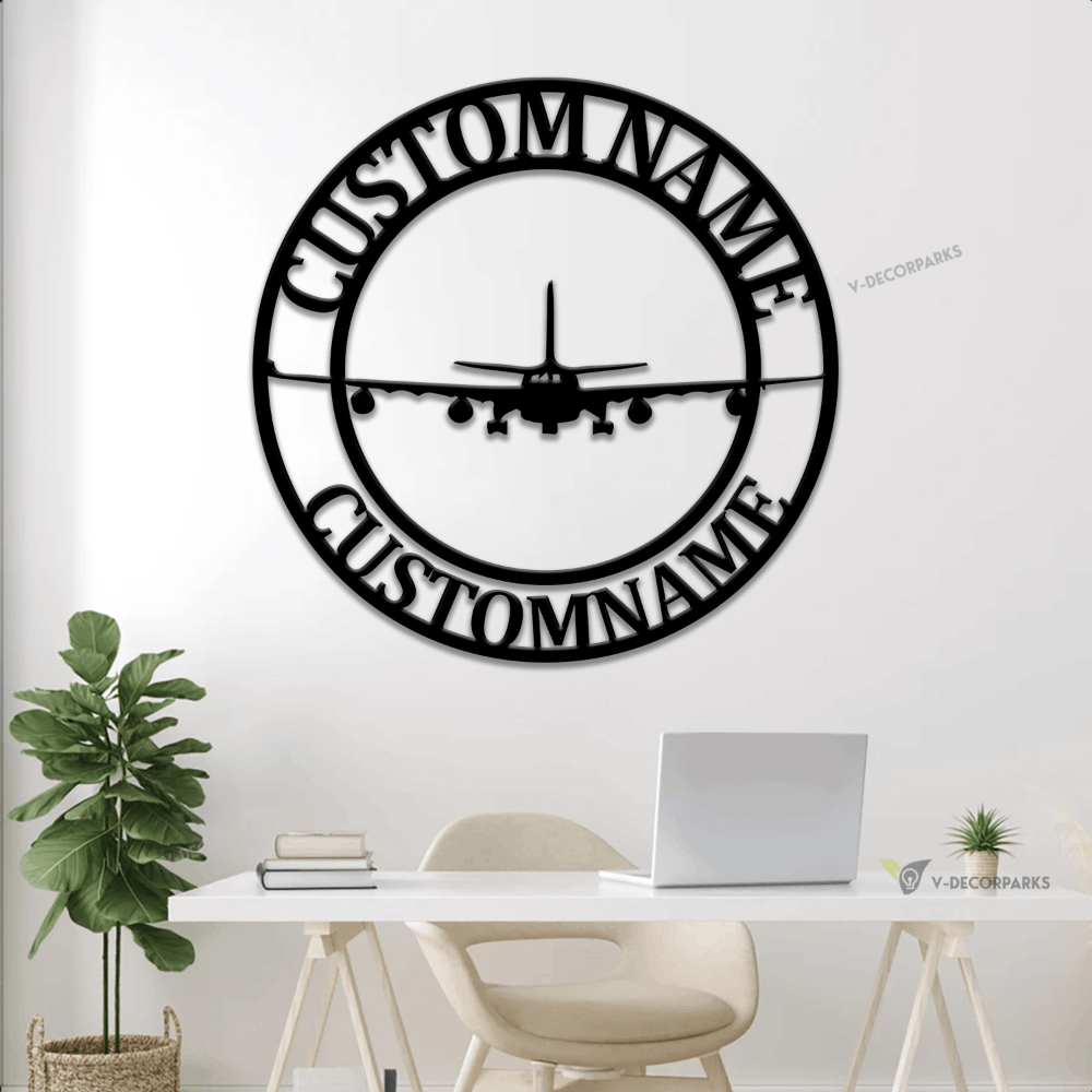 Airplane Metal Sign With Led Lights, Airplane Signs, Aviation Sign ...