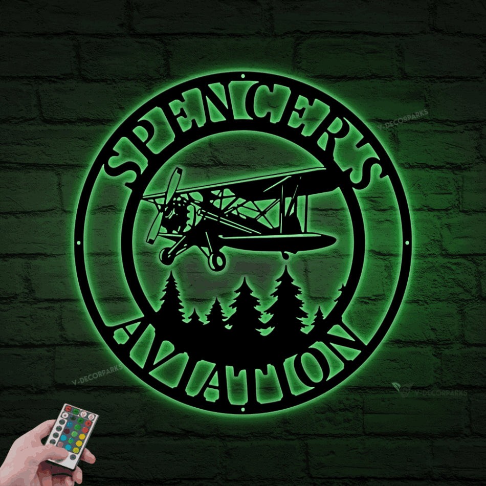 Airplane Monogram With Led Lights, Pilot Gifts, Personalized Aviation ...