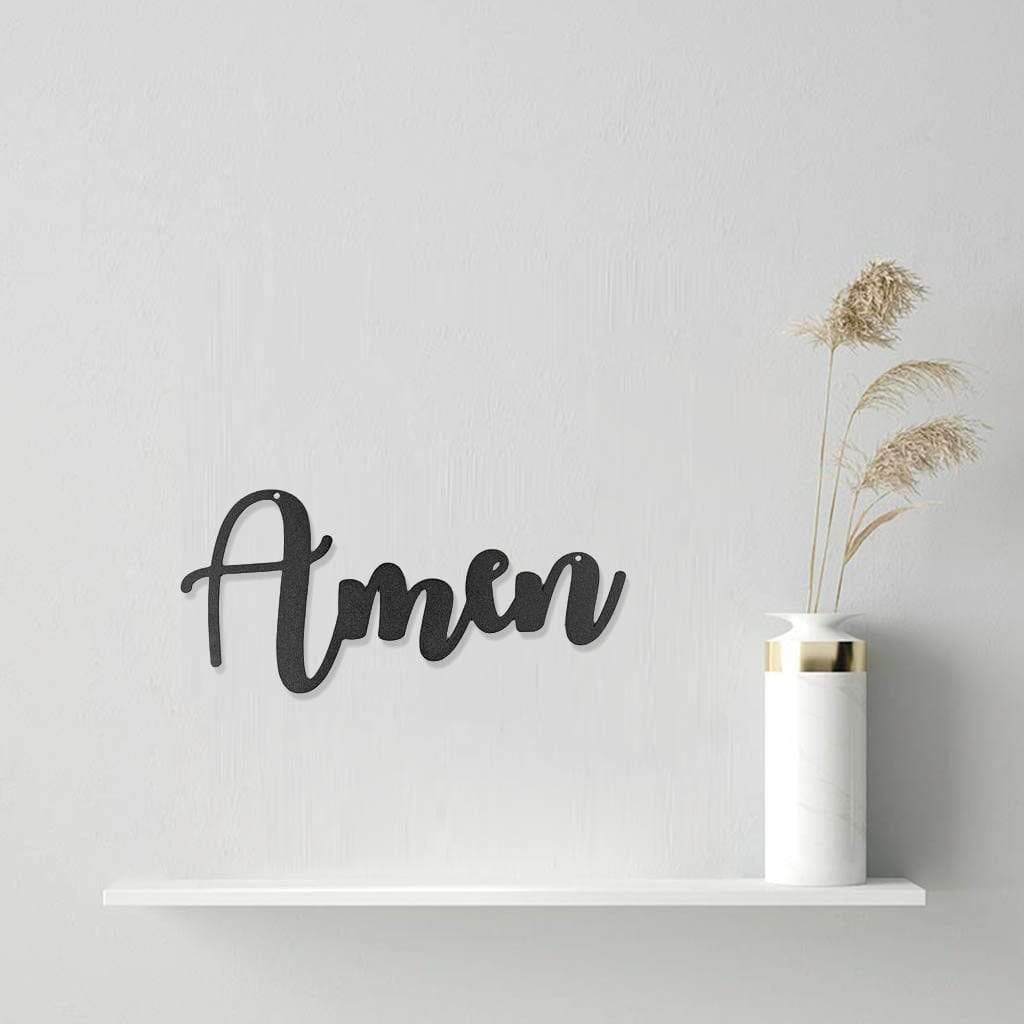 Amen Sign Cut Metal, Metal Art Wall Decor, Cut Wall Hanging, Home ...