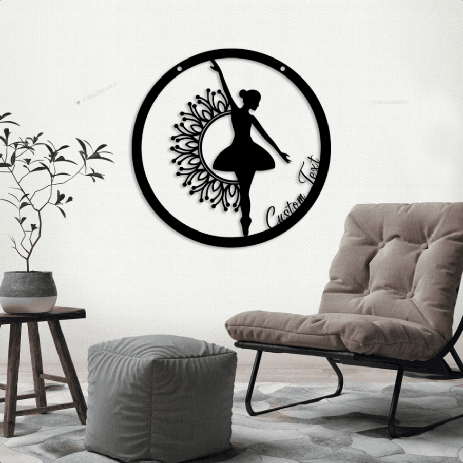 Ballerina Personalized Led Lights Metal Sign, Custom Name Wall Art ...