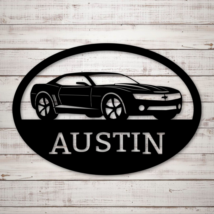 Camaro Custom Name Metal Sign Personalized Monogram Wall Metal Art ...