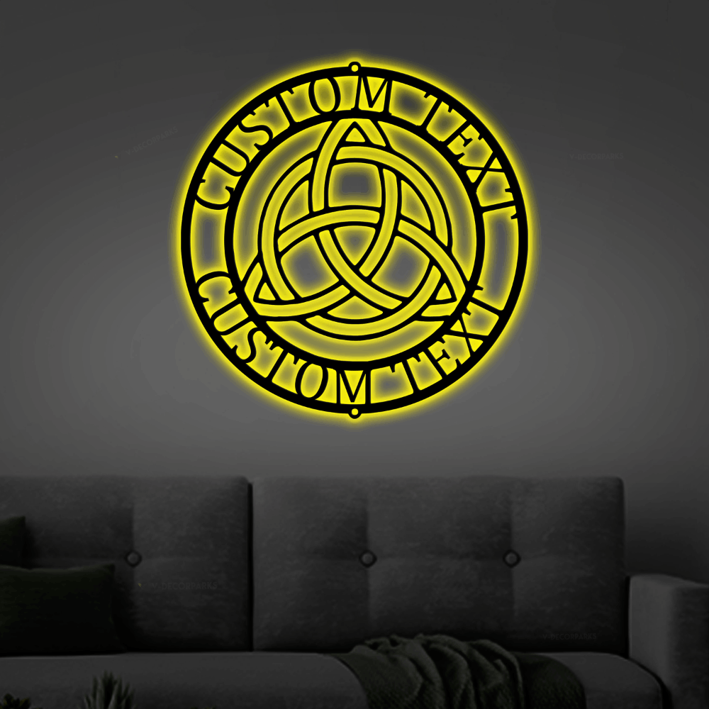 Celtic Knot With Led Lights Sign Monogram Steel Sign, Personalized ...