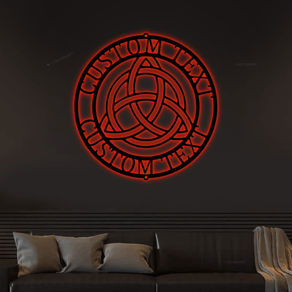 Celtic Knot With Led Lights Sign Monogram Steel Sign, Personalized ...